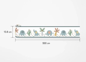 Dětská samolepící bordura na zeď Bílí Sloni | 5 m x 13.8 cm | DWBD8507