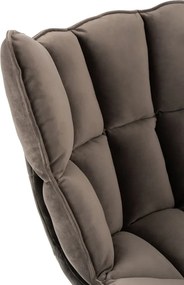 Tmavě šedé sametové relaxační křeslo Chair Relax Bubby Grey - 78*73*92cm