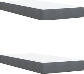 Box spring postel s matrací tmavě šedá 200x200 cm samet 3285663