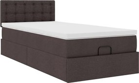 Osmanský postel s matrací tmavě šedá 100x200 cm textil 3312453