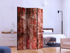 Pokojová zástěna Fialové dřevo - textura rudě zbarvených dřevěných desek