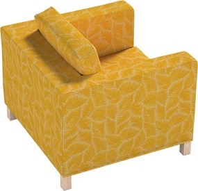 Potah na křesko IKEA Karlanda, krátký barva žlutá látka pletený vzor, vzorované