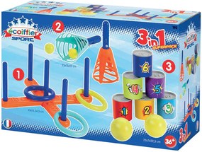 ECOIFFIER Sada her 3v1 chyť míček catchball  / plechovky / házení kroužků e0192