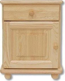 Casarredo - Komfort nábytek Noční stolek NS-101 masiv | barva: bez moření borovice,Otvírání dvířek: levé