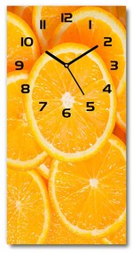 Wallmuralia Nástěnné hodiny Plátky pomerančů 30x60 cm