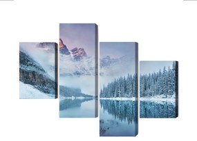 Vícedílný obraz Kanadské Jezero Moraine Na Zimní Den Nedostatek Nedostatek Přírodní plátno 240x150
