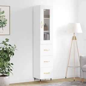 Skříň Highboard 34,5 X 34 X 180 Cm Kompozitní Dřevo - Bílá / 3 police