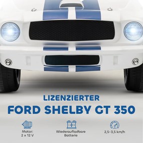 AIYAPLAY dětské elektrické auto 12V, dětské auto s 2,4 GHz dálkovým ovládáním, 2 motory, klakson, LED, hudba, bílá
