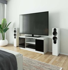 TV stolek Tonon 120 cm bílý/černý lesk