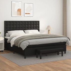Box spring postel s matrací černá 180x200 cm umělá kůže 3137677
