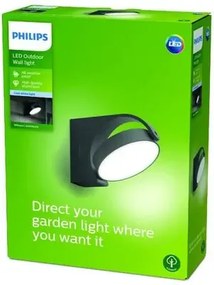 Philips Mimosa 7W šedá / LED venkovní nástěnné svítidlo / 680LM / 4000