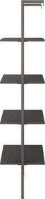 4patrová opěrná police černá 64 x 35 x 152,5 cm 336384