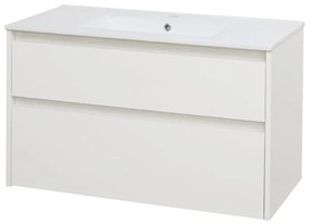Mereo Opto, koupelnová skříňka s keramickým umyvadlem 101 cm, bílá - CN912