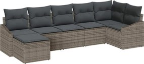 Set pohovek 7 ks Šedá polyratan 3346809