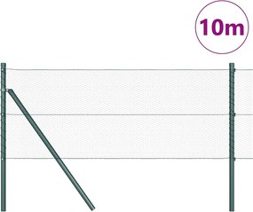 Hexagonální kotvení plotu 10 x 0,6 m Ocel potažená PVC Zelená 3352628