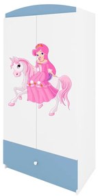 Dětská skříň Babydreams 90 cm princezna modrá