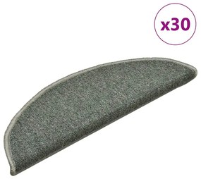 Schodové rohože 30 ks 56 x 17 x 3 cm tmavě zelené půlkulaté 3365741