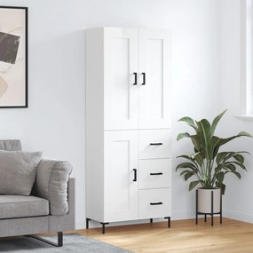 Skříň highboard lesklá bílá 69,5 x 34 x 180 cm kompozitní dřevo,  3200003