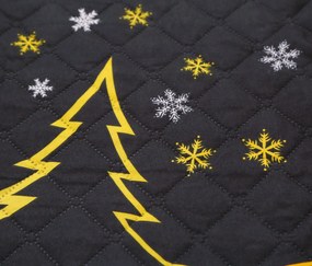 Černý přehoz na postel MERRY CHRISTMAS Rozměr: 220 x 240 cm