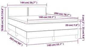 Box spring postel s matrací tmavě šedá 140x200 cm samet