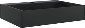 Umyvadlo 50x38x11 cm minerální/mramorový kompozit černé 155979