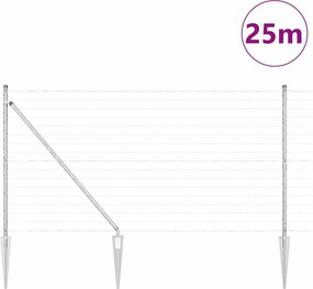 Venkovní euro plot s hroty 25 x 1,2 m Pozinkovaná ocel Stříbrná 3350798