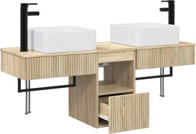 Sada koupelnového nábytku 3 ks Dub sonoma Kompozitní dřevo 3405599