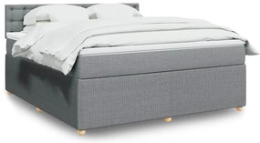 Box spring postel s matrací světle šedá 180 x 200 cm textil 3289849