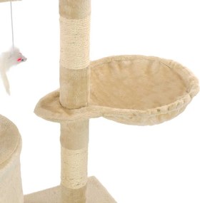 Škrabadlo pro kočky se sisalovými sloupky 138 cm béžové 170580
