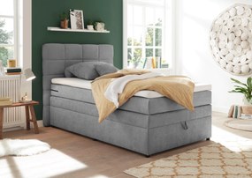XXXLutz POSTEL BOXSPRING, 120/200 cm, světle šedá MID.YOU - Postele s úložným prostorem - 002220032502