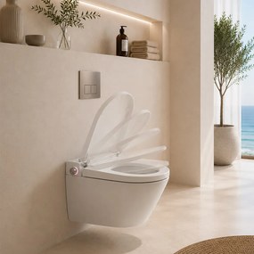 Mereo, Mereo WC s integrovaným elektronickým bidetem, RIMLESS, 592x380x430 cm, keramické, vč. sedátka, MER-VSD110S2