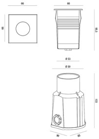 Fabas 6906-02-414 Apache 2, hranaté pojezdové svítidlo z nerezu, 6,5W LED, 3000K, 6,6x6,6cm, IP67