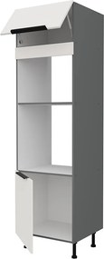ARIA aw | vysoká skříňka 60 DPM-215 2F na vestavnou troubu a mikrovlnku | 60 cm | ANTI FINGERPRINT povrch | antracit/bílá