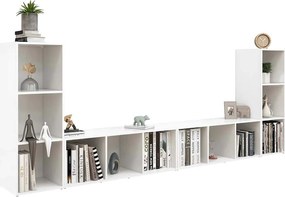 TV skříňky 4 ks bílé 107 x 35 x 37 cm dřevotříska 3080033