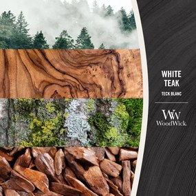 WoodWick – svíčka White Teak (Bílý teak) Velikost: střední 275 g