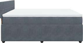 Box spring postel s matrací tmavě šedá 180x200 cm samet 3290107