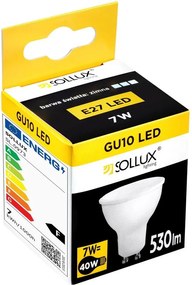 Neutrální bílá LED žárovka GU10, 7 W – Sollux