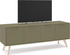 Zelený matný TV stolek 140x53x40 cm Campus – Marckeric