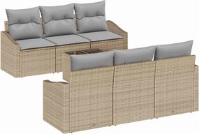 Set pohovek 7 ks Béžová a Světle šedá polyratan 3346610