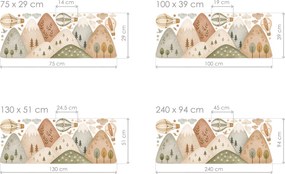 Hory kopce boho dětské samolepky na stěnu arch 75 x 29 cm