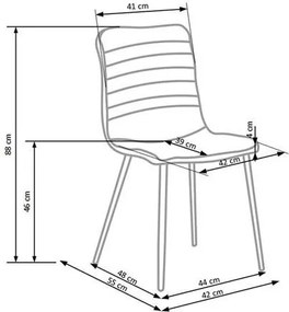 Jídelní židle KAO – kov, látka, šedá