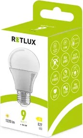 RETLUX RLL 603 A60 E27 bulb 9W / 1220 lm / 3000K - teplá bílá / D