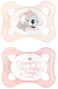 Canpol babies Set symetrických silikonových MINI dudlíků 0-2m SLEEPY KOALA růžový