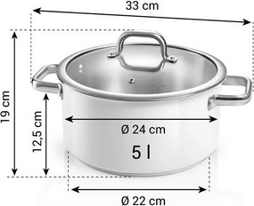 TESCOMA Kastrol DELIGHT s poklicí ø 24 cm, 5,0 l