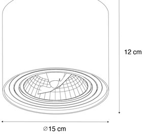 Moderní stropní reflektor bílý otočný a naklápěcí AR111 - Rondoo Up