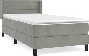 Box spring postel s matrací světle šedá 90x190 cm samet 3130991