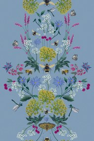 Modrá vliesová tapeta na zeď,  luční květiny, 118577, Joules, Graham&Brown