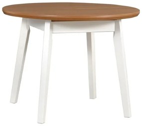 Jídelní stůl kulatý rozkládací Zofre deska stolu dub granson a bilé nohy