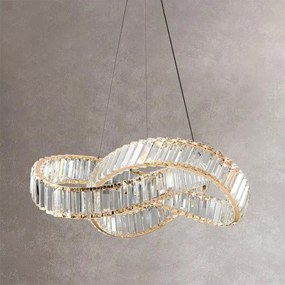Toolight Toolight, LED závěsné svítidlo 58cm, 49W, APP1538-CP, zlatá lesklá, OSW-05474