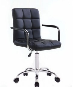 LuxuryForm Židle VERONA na stříbrné podstavě s kolečky - černá